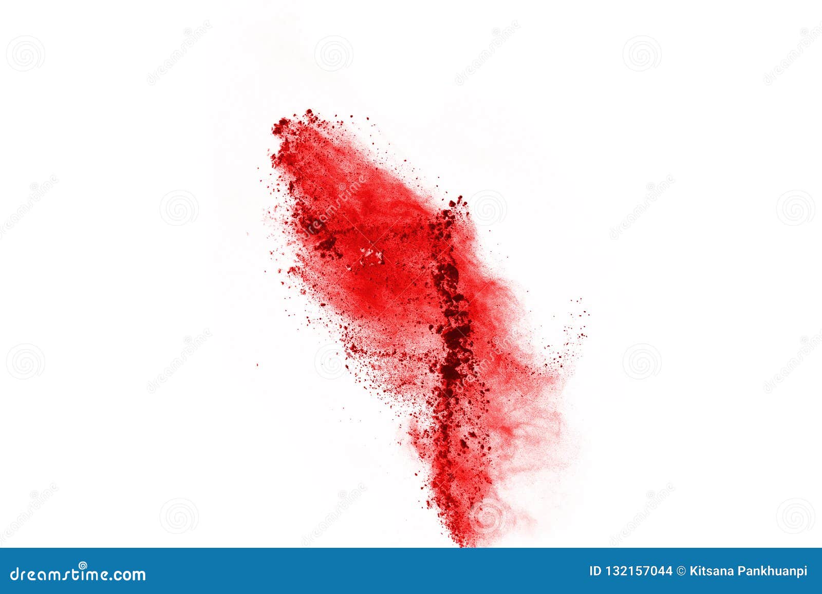 Abstract Red Powder Splatted on White Background. Stock Photo - Image ...