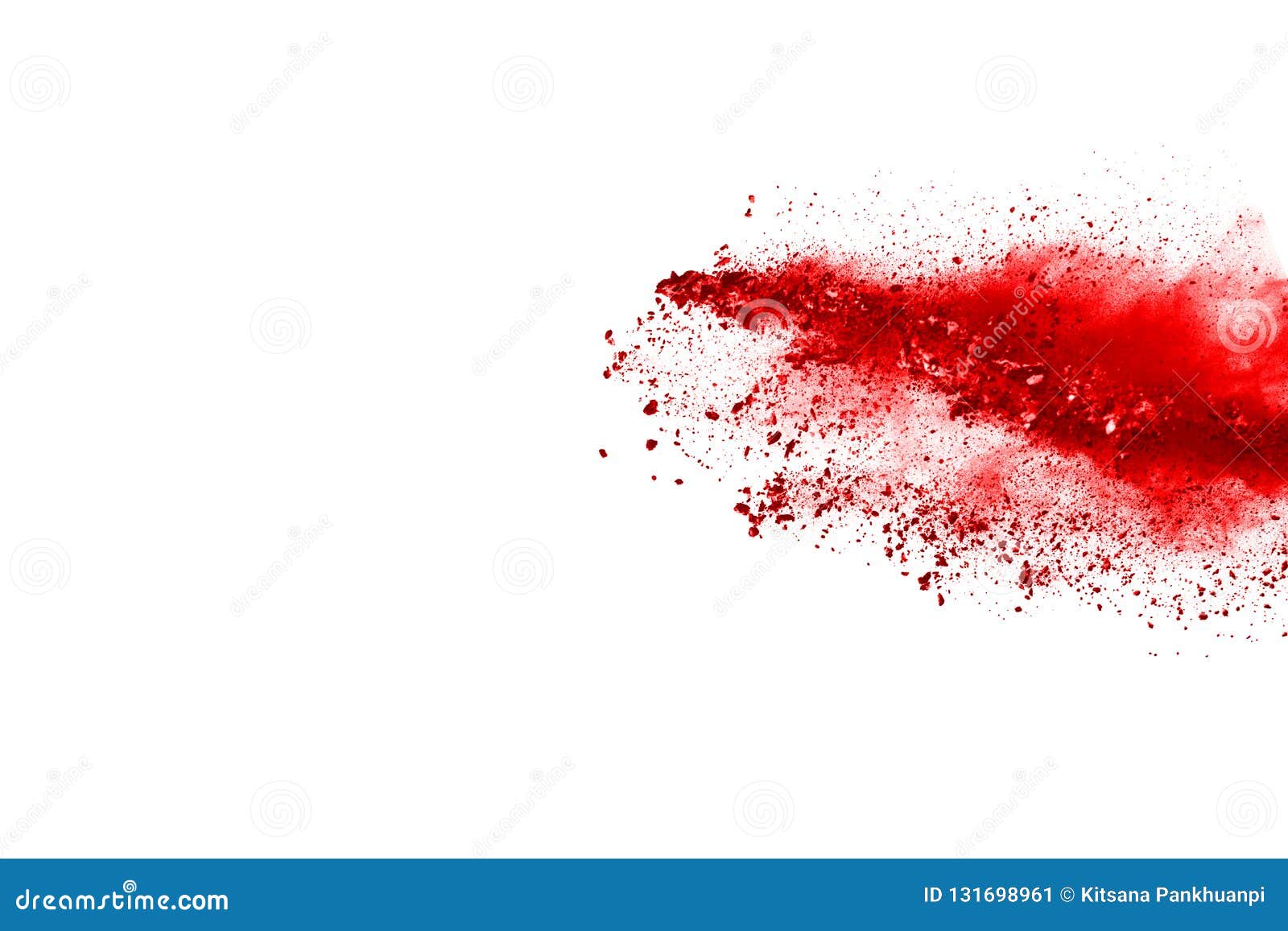 Abstract Red Powder Splatted on White Background. Stock Image - Image ...