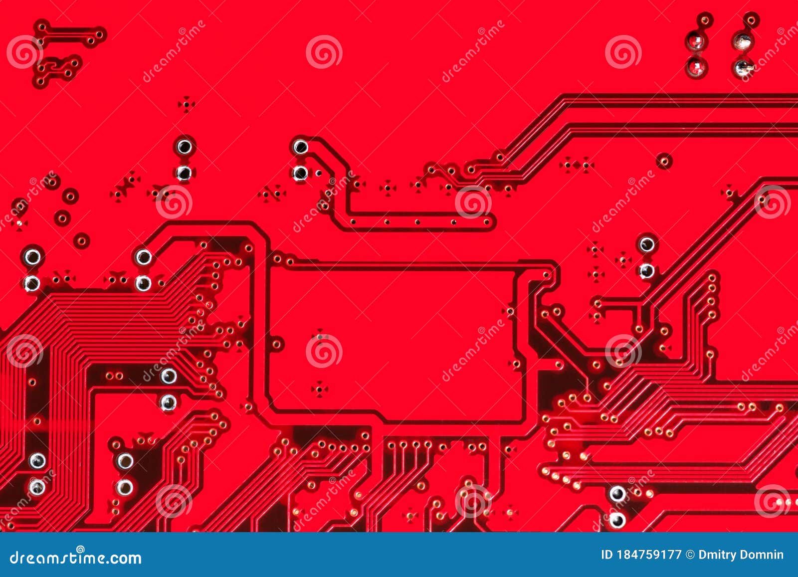 Abstract Red Printed Circuit Board Texture Stock Image - Image of ...