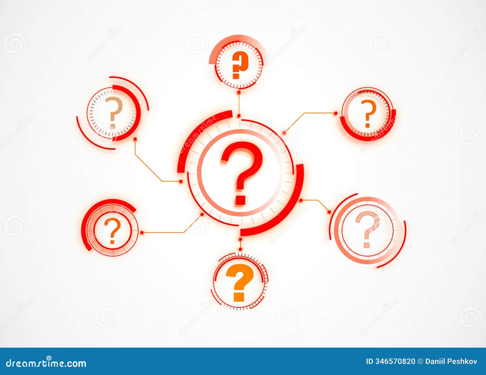 Abstract Red Question Mark Network Concept Design on White Background ...