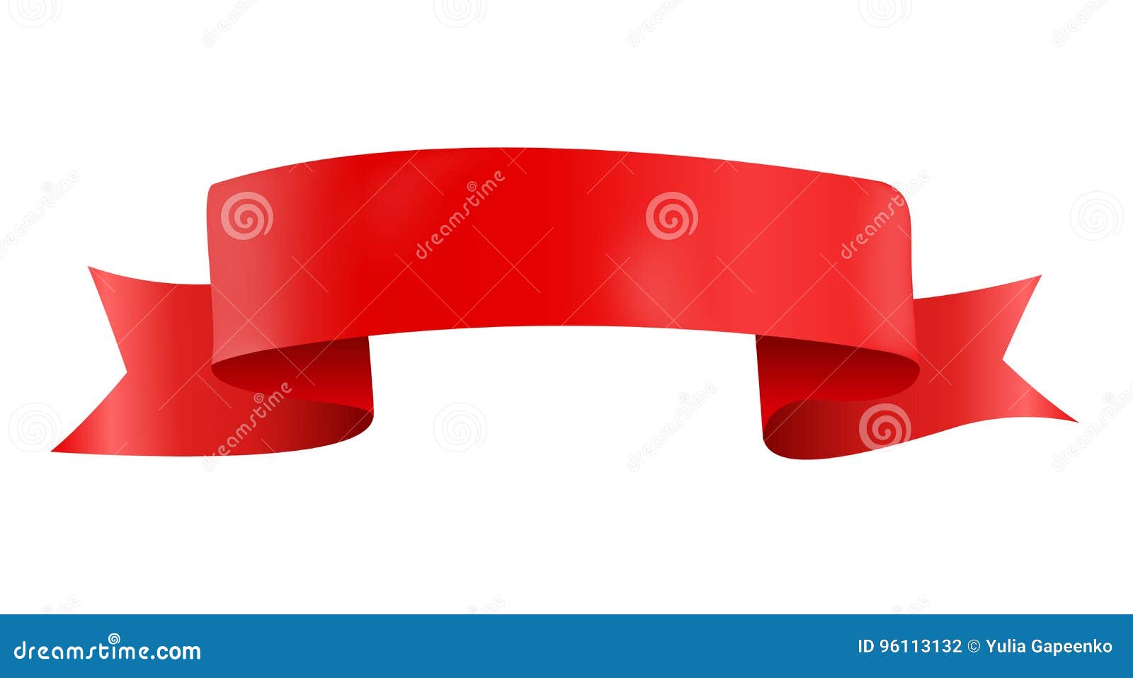 Abstract Red Ribbon Template on White Background. Vector Illustration ...