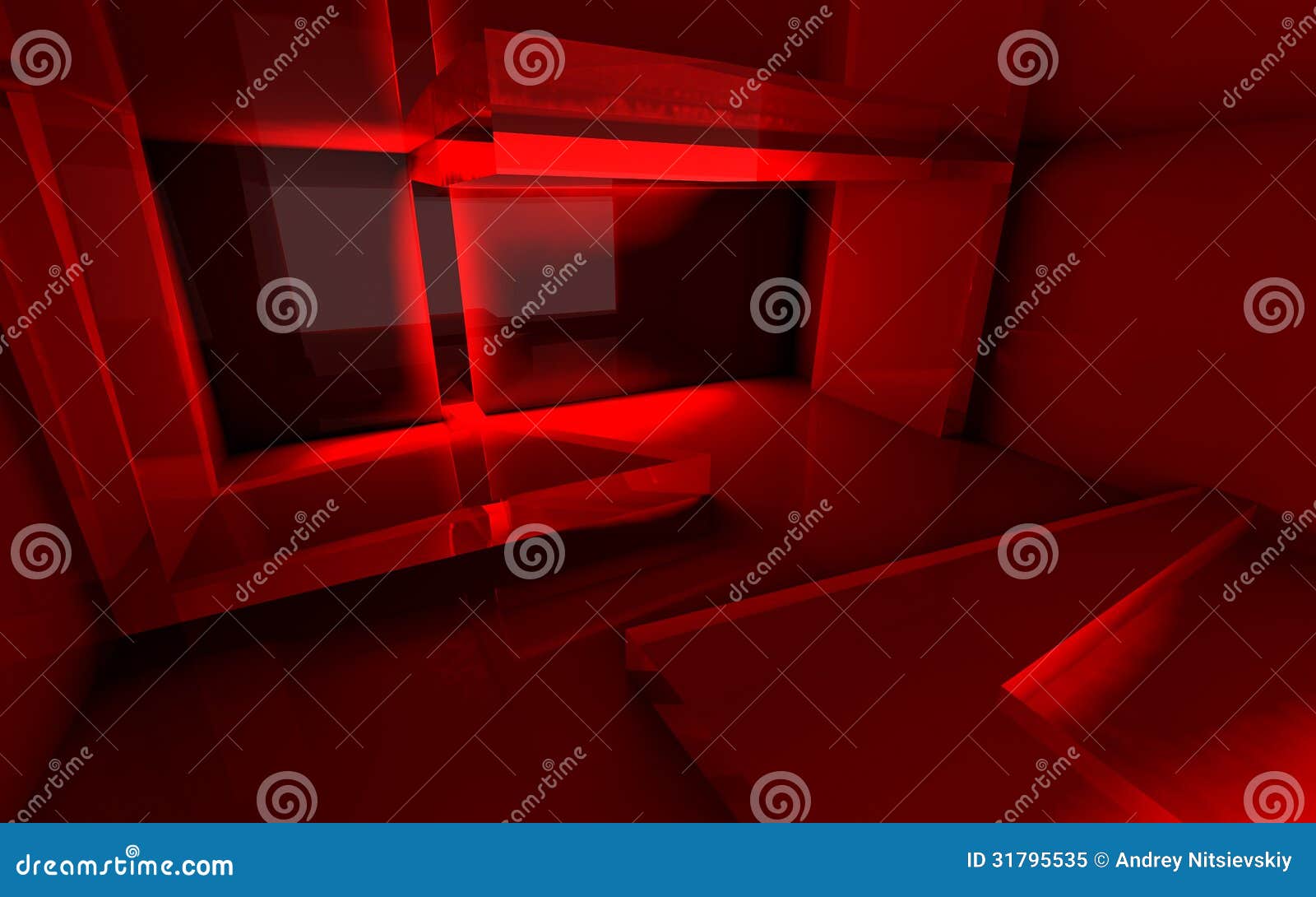 Abstract Red Room stock illustration. Illustration of render - 31795535