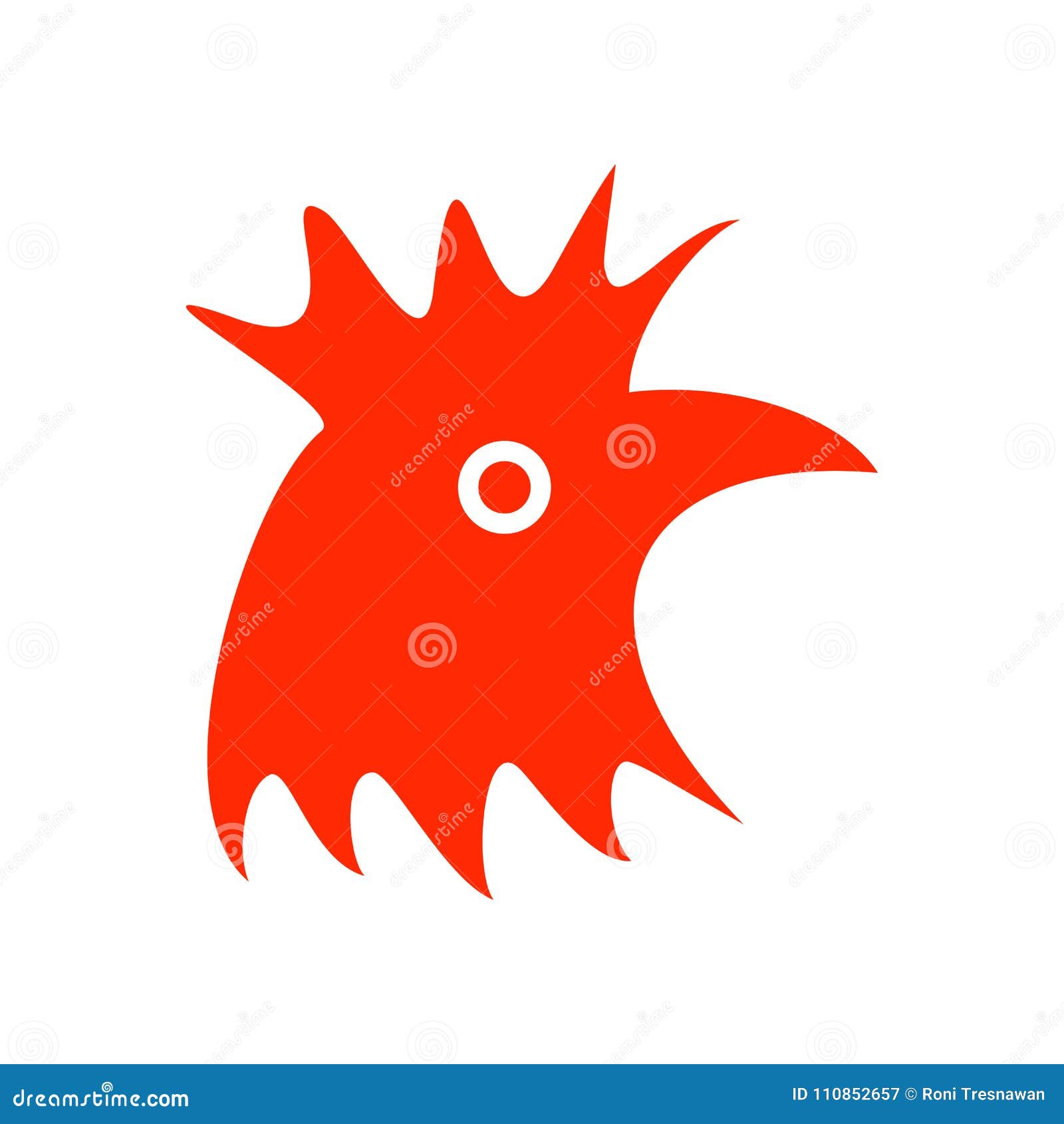 Abstract Red Rooster Symbol Stock Vector - Illustration of chicken ...