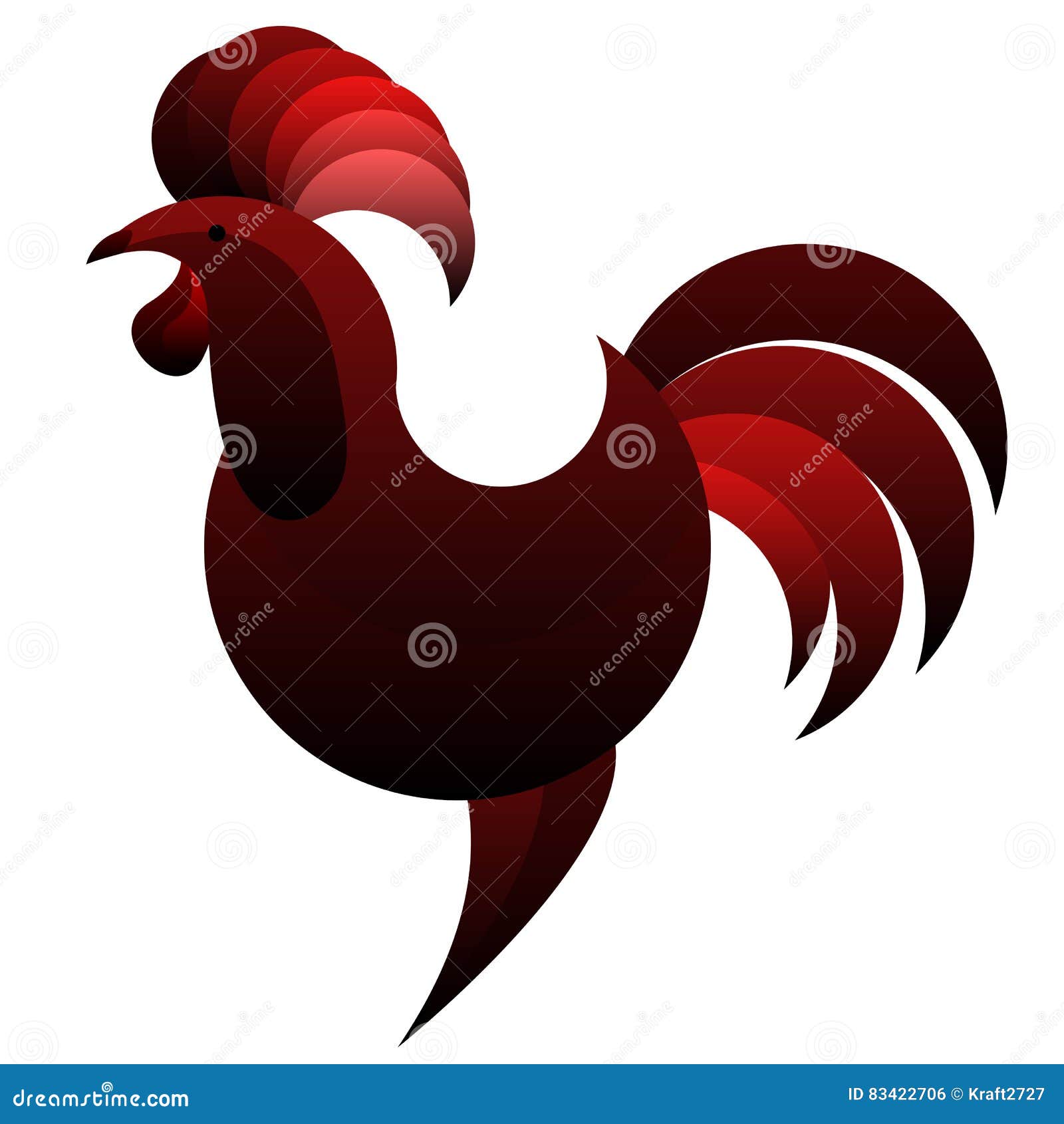 Abstract red rooster stock vector. Illustration of computer - 83422706
