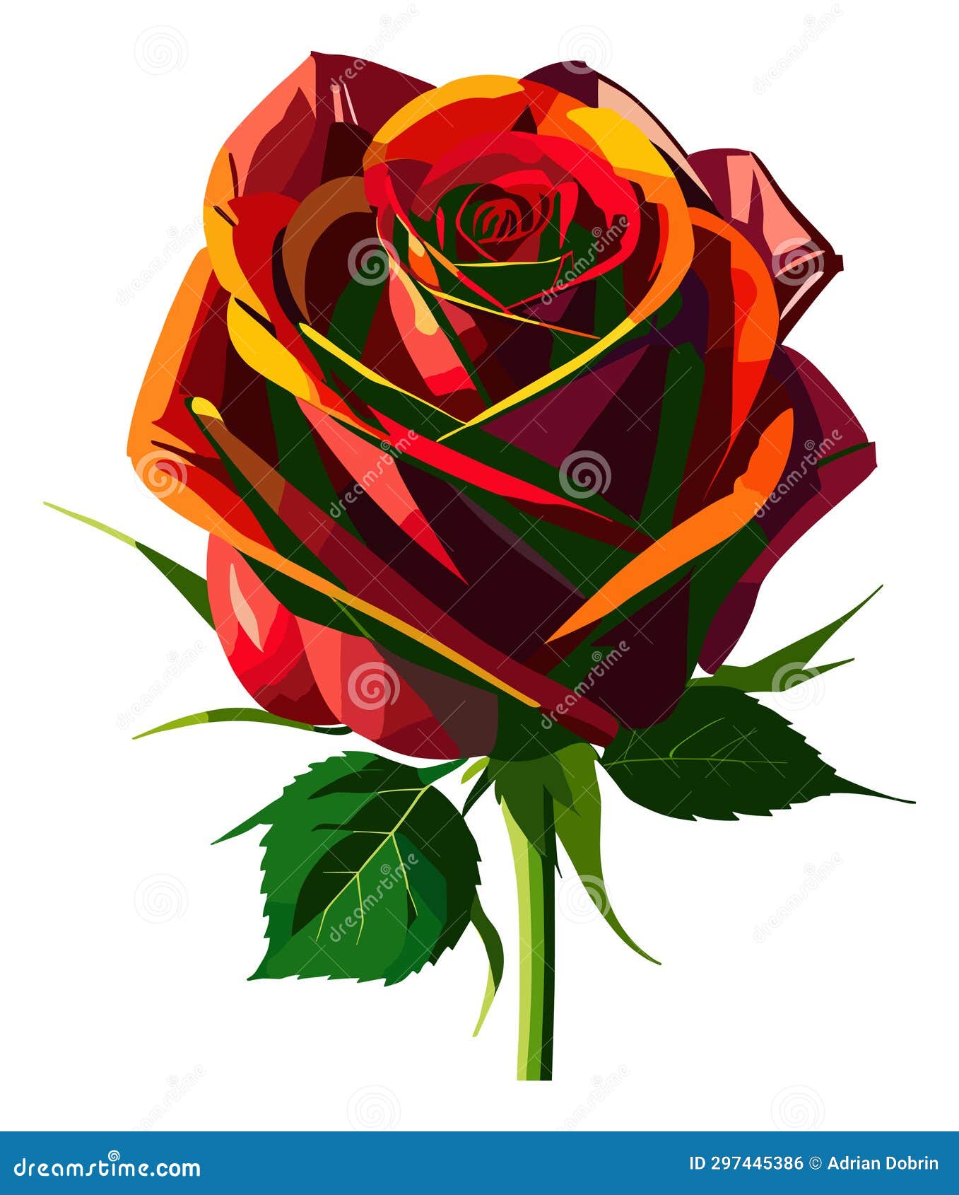 Abstract Red Rose AI Generated Stock Illustration - Illustration of ...