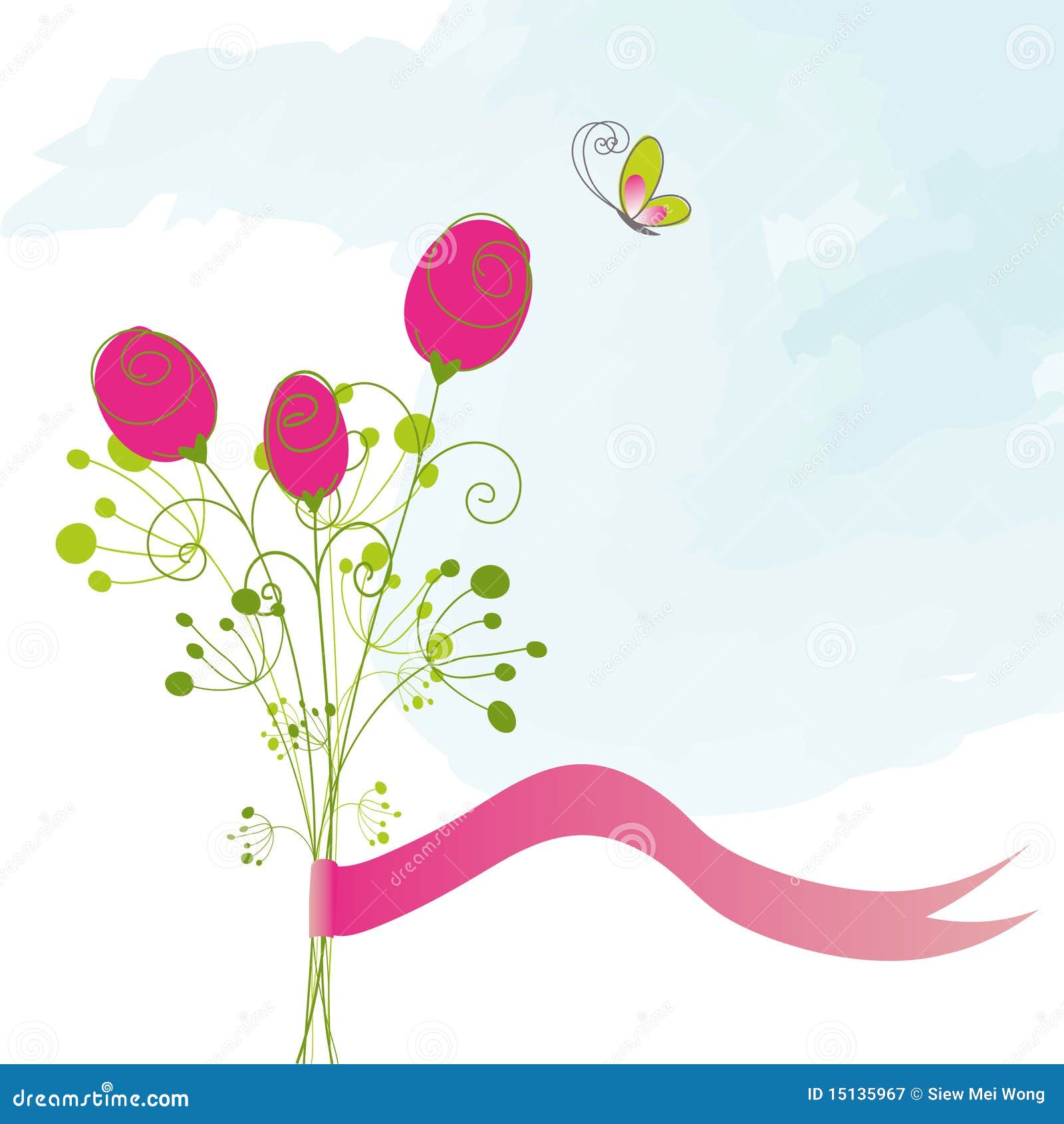 Abstract Red Rose Butterfly Greeting Card Stock Vector - Illustration ...