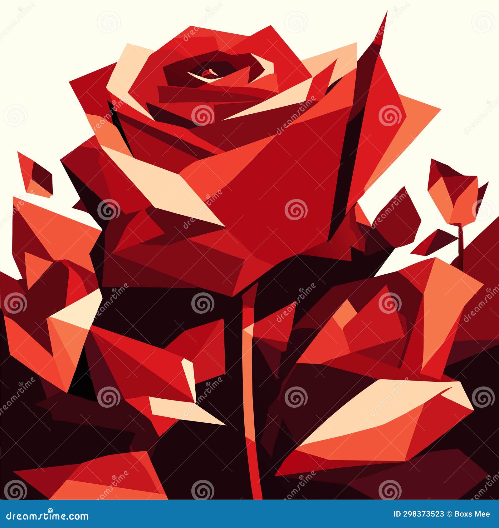 Abstract Red Rose on a Light Background. Vector Illustration for Your ...