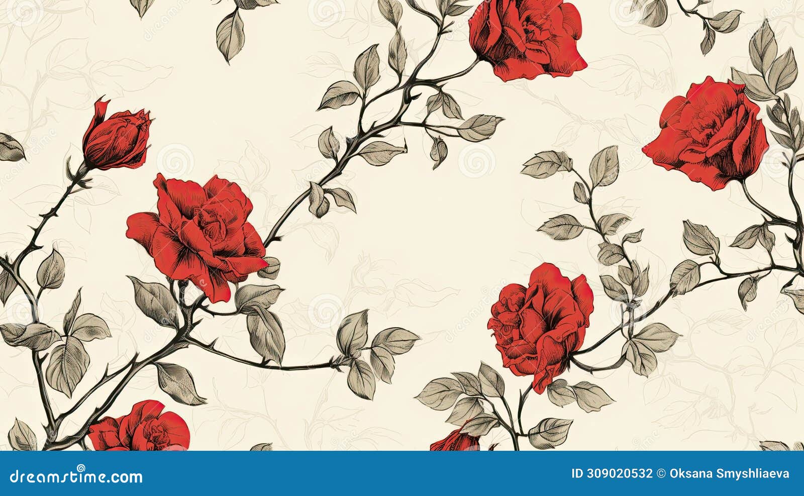 Abstract Red Roses Flowers Background. Floral Design Backdrop. AI ...