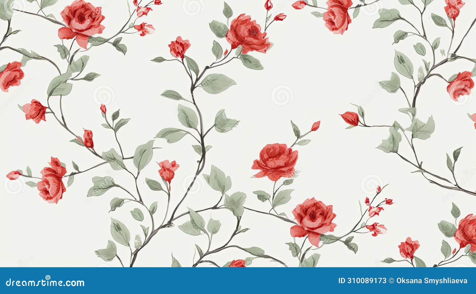 Abstract Red Roses Flowers Background. Floral Design Backdrop. AI ...
