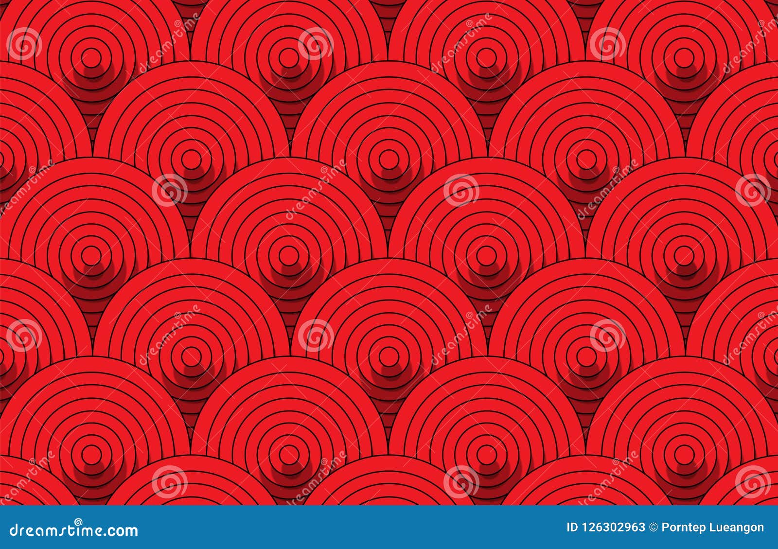 Abstract Red Round Pattern Wallpaper Background Stock Illustration ...