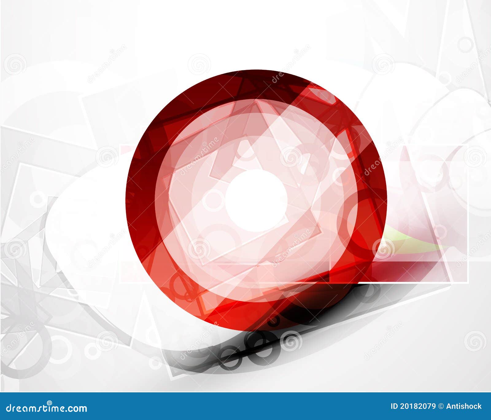 Abstract Red Round Shape. Vector Technology Stock Vector - Illustration ...