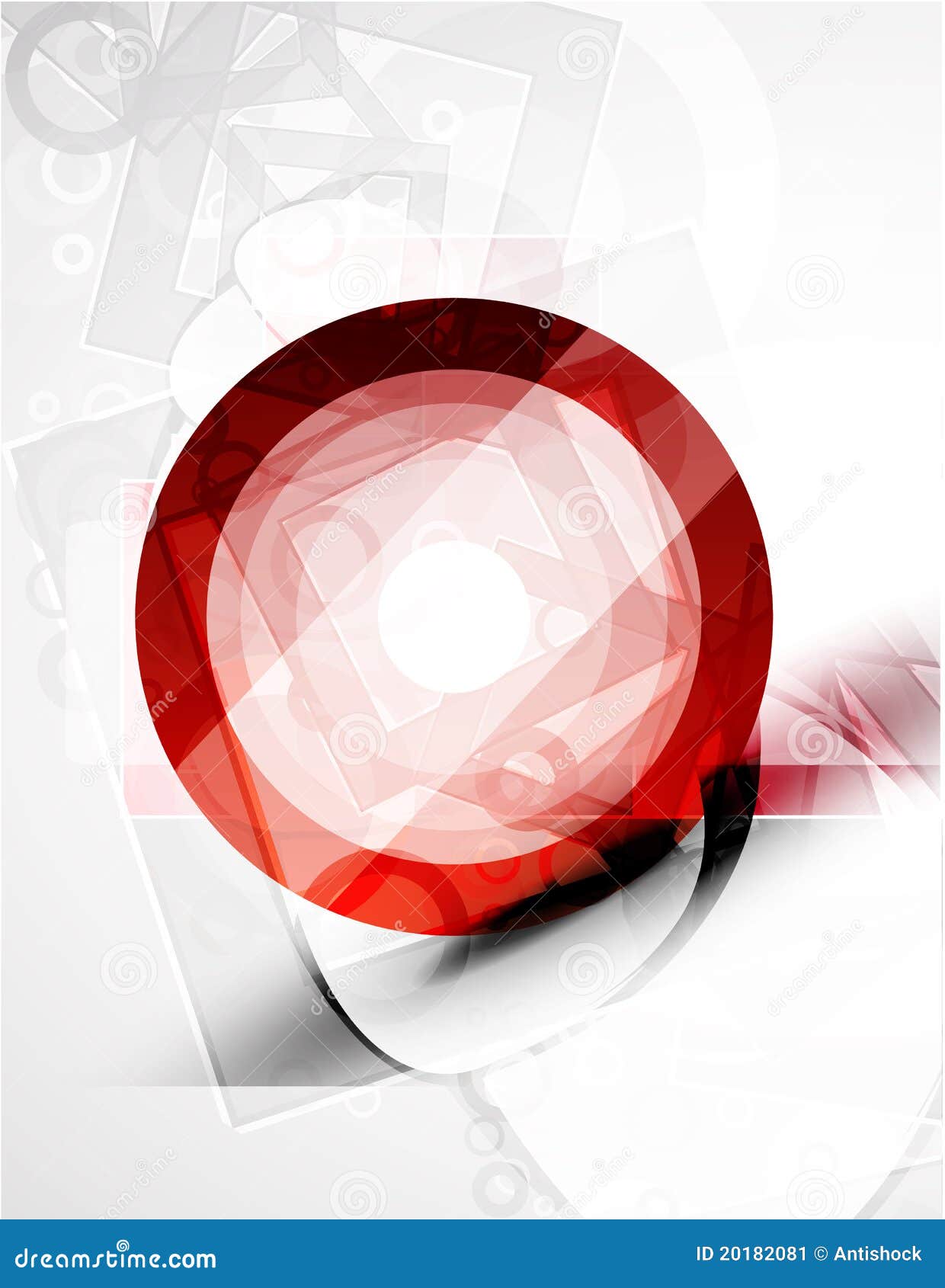 Abstract Red Round Shape. Vector Technology Stock Vector - Illustration ...