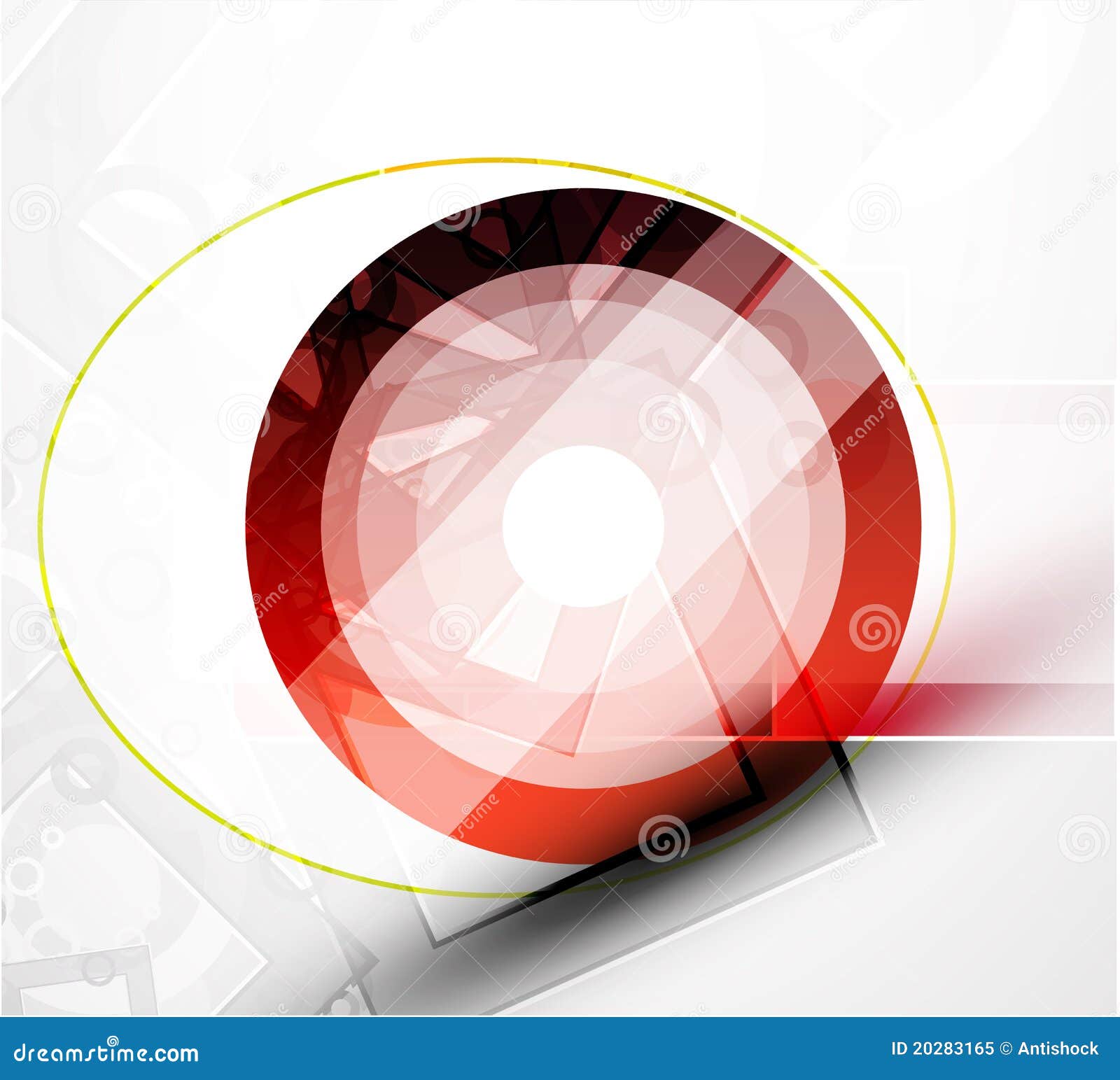 Abstract Red Round Shape. Vector Technology Stock Vector - Illustration ...