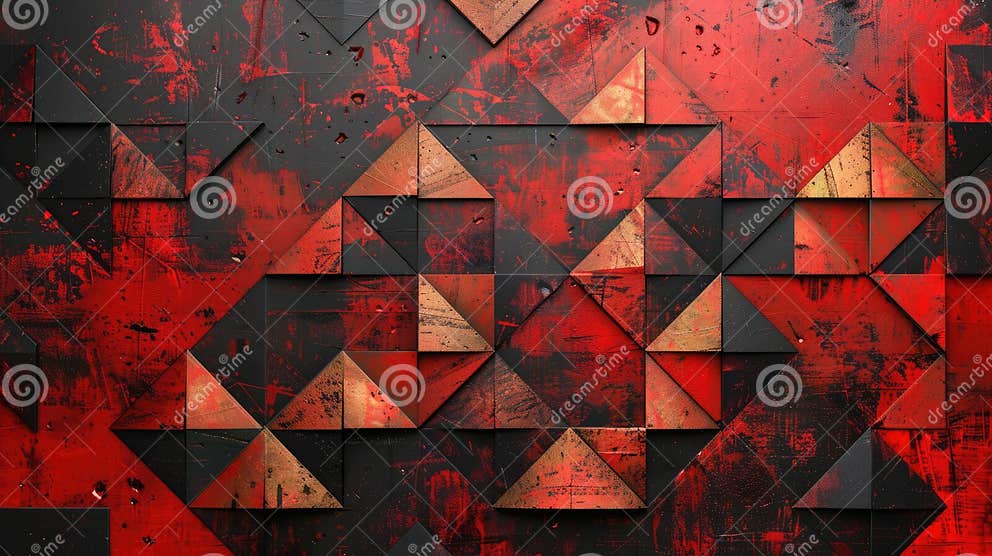 The Abstract Red Shape Repetitive Pattern Polygon Geometry in ...
