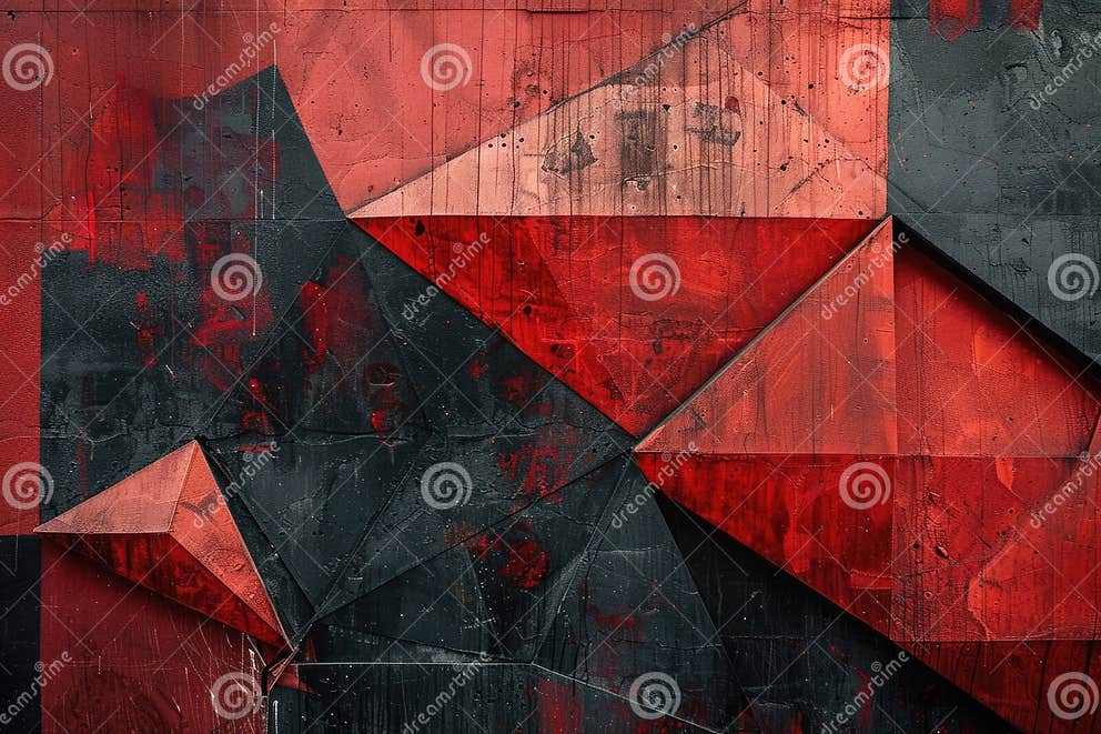 The Abstract Red Shape Repetitive Pattern Polygon Geometry in ...