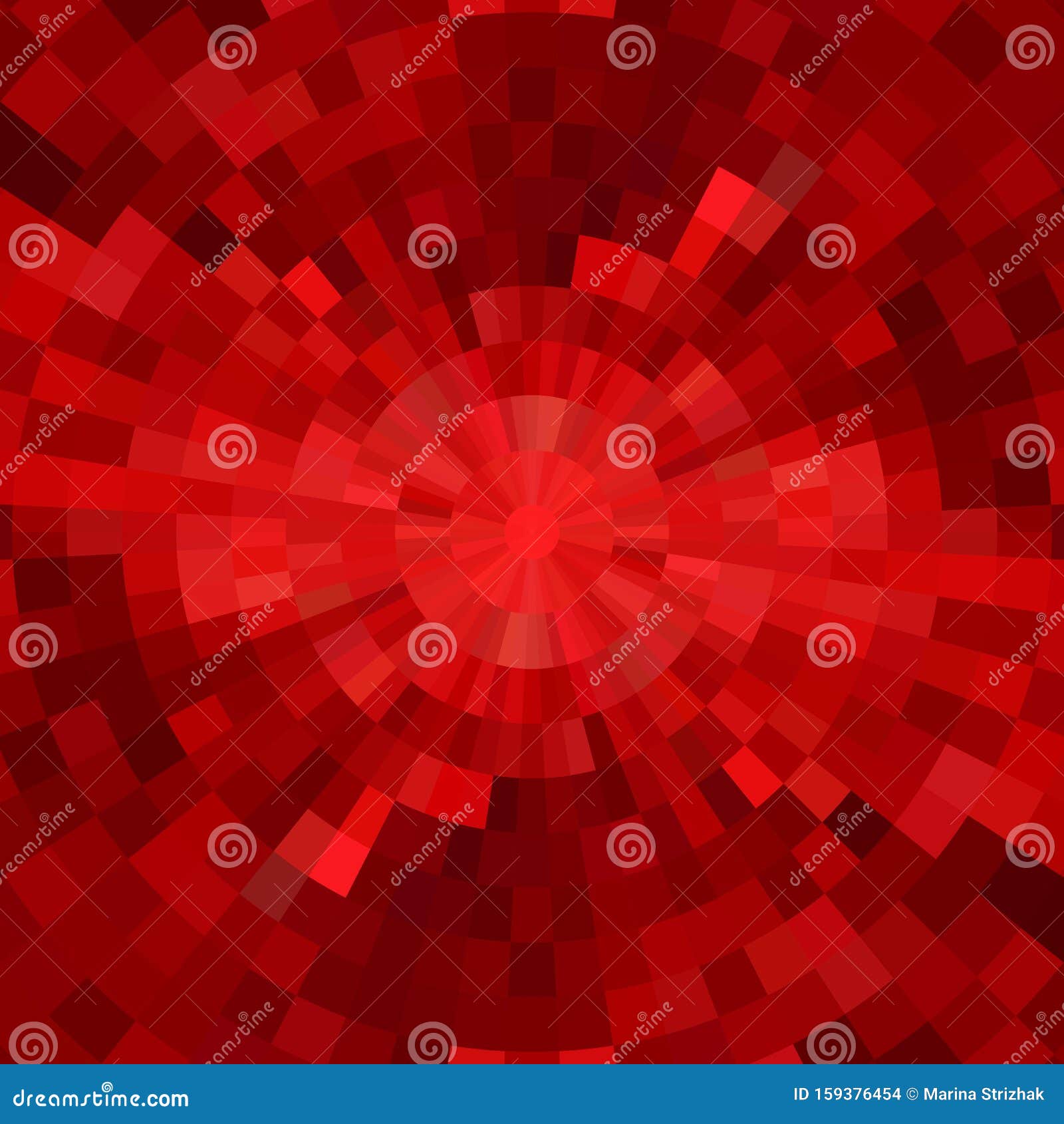 Abstract Red Shiny Concentric Mosaic Vector Background. Stock Vector ...