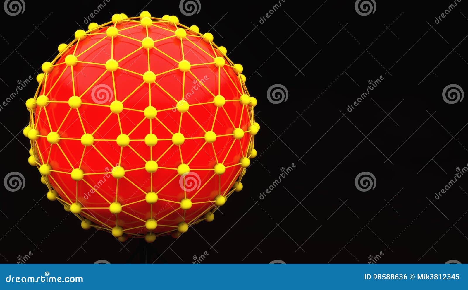 Abstract Red Sphere and Black Background Stock Illustration ...