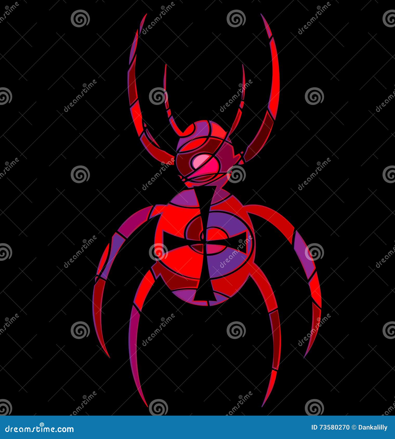 Abstract red spider stock vector. Illustration of piece - 73580270