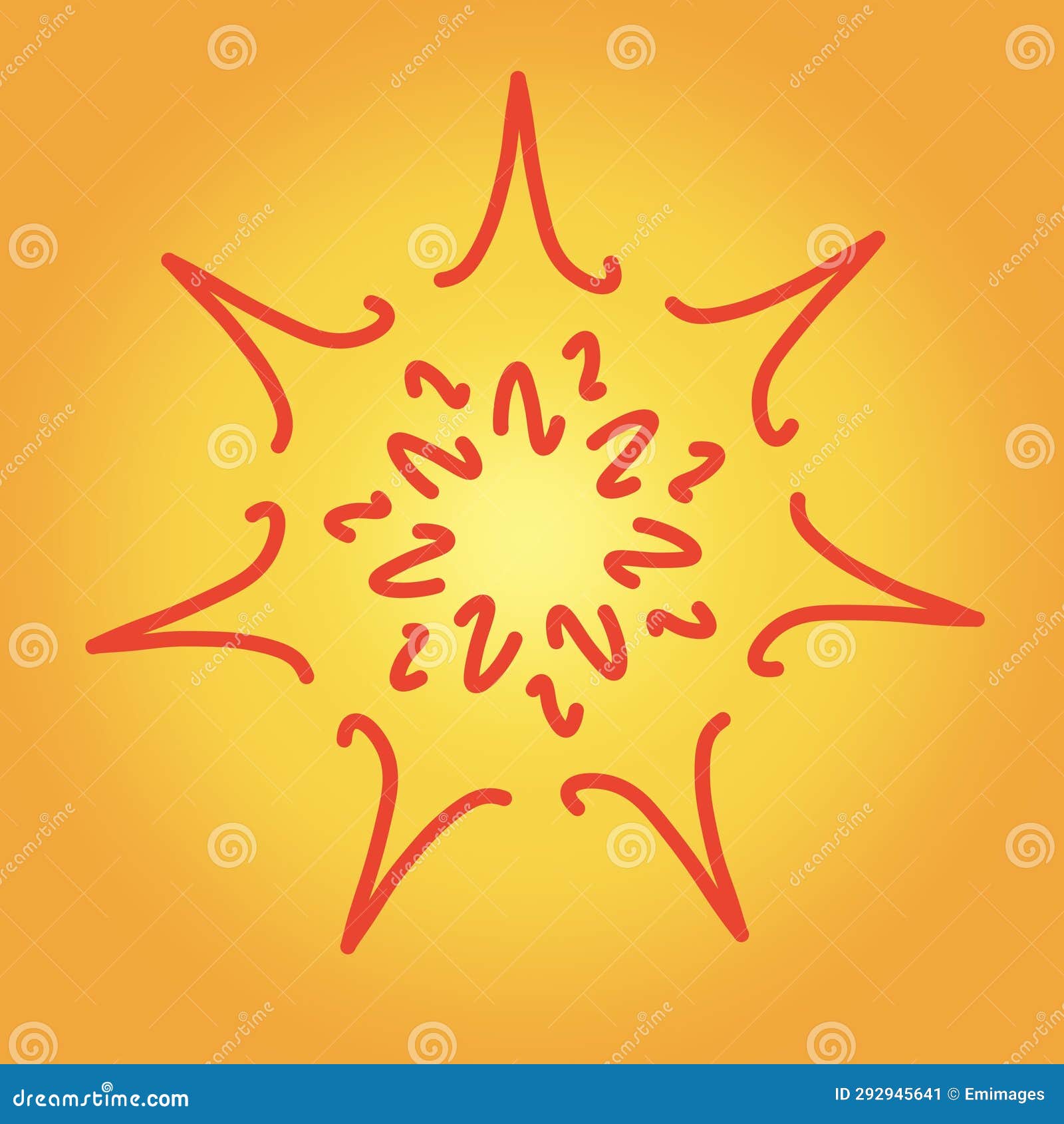 Abstract Red Spiky Design on Orange Background Stock Illustration ...