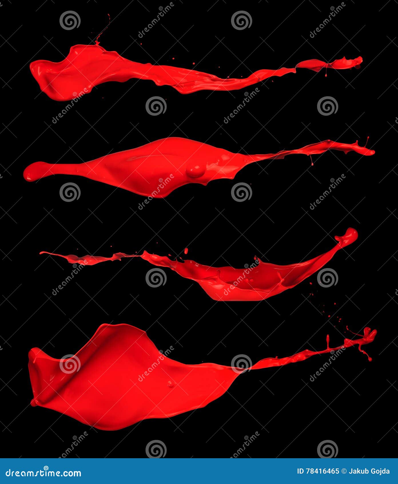 Abstract Red Splashes on Black Background Stock Image - Image of ...