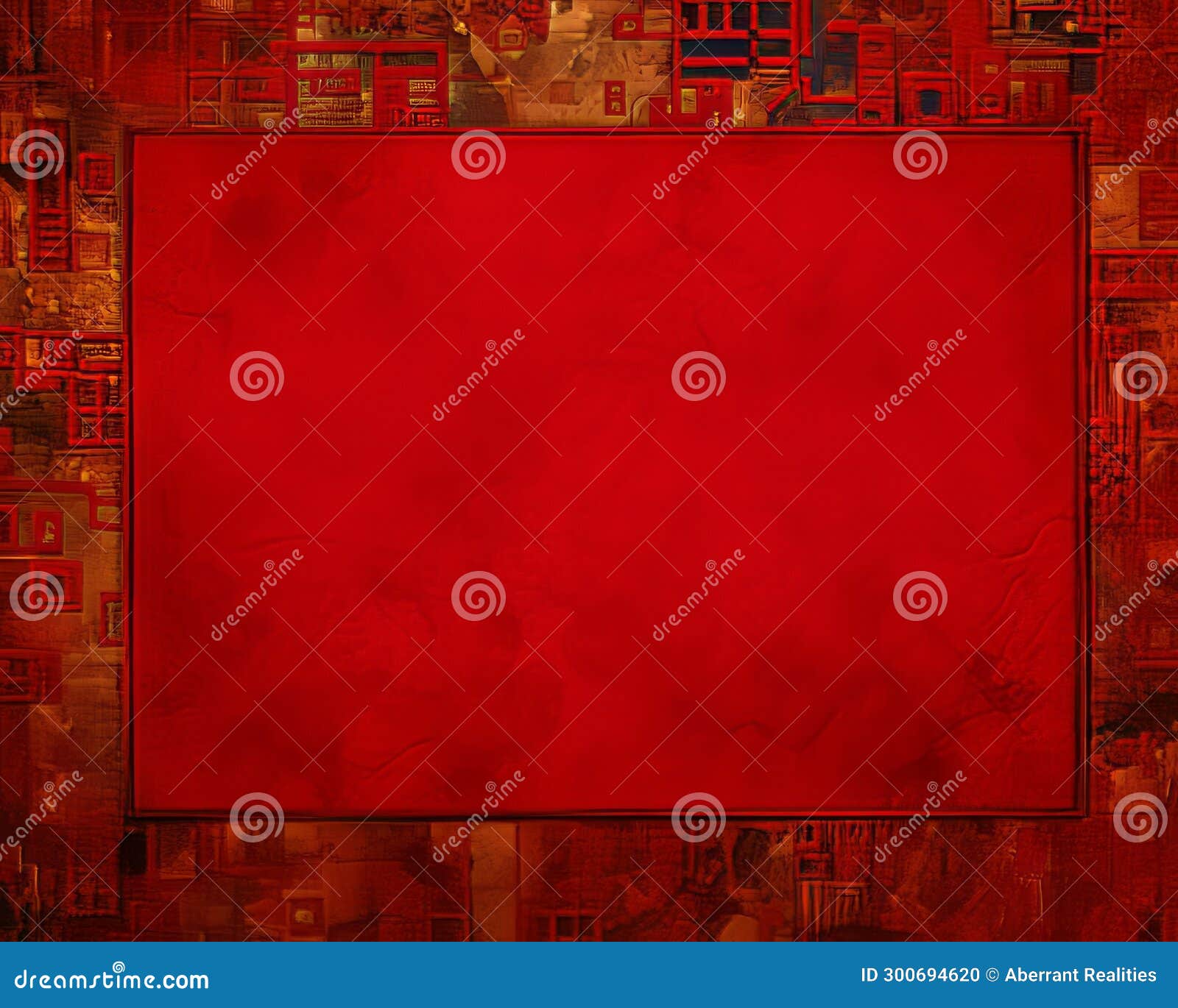 An Abstract Red Square Frame on a Red Background Stock Illustration ...