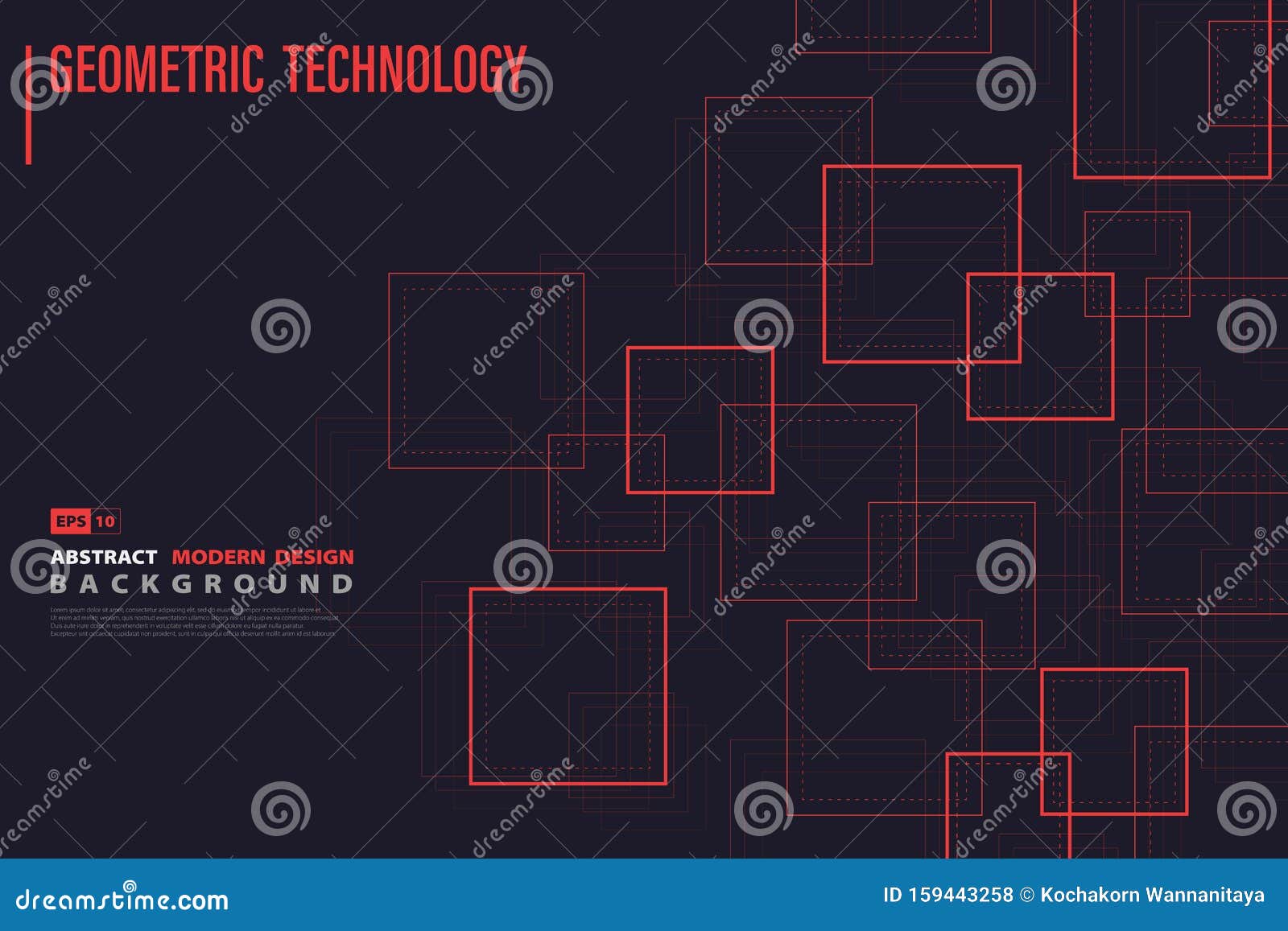 Abstract Red Square of Technology Pattern Design Background ...
