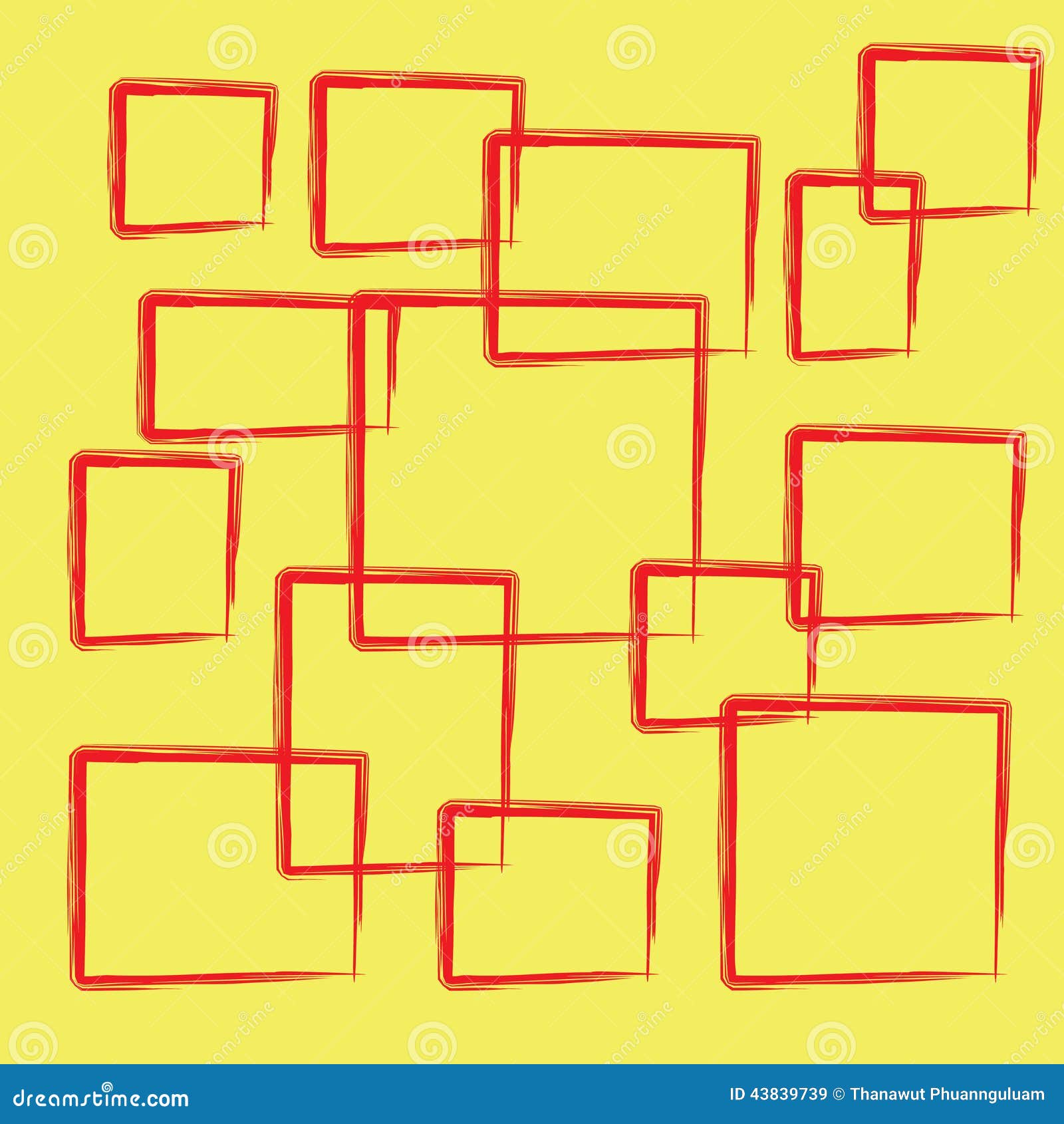 Abstract Red Square On Yellow Background Stock Image | CartoonDealer ...