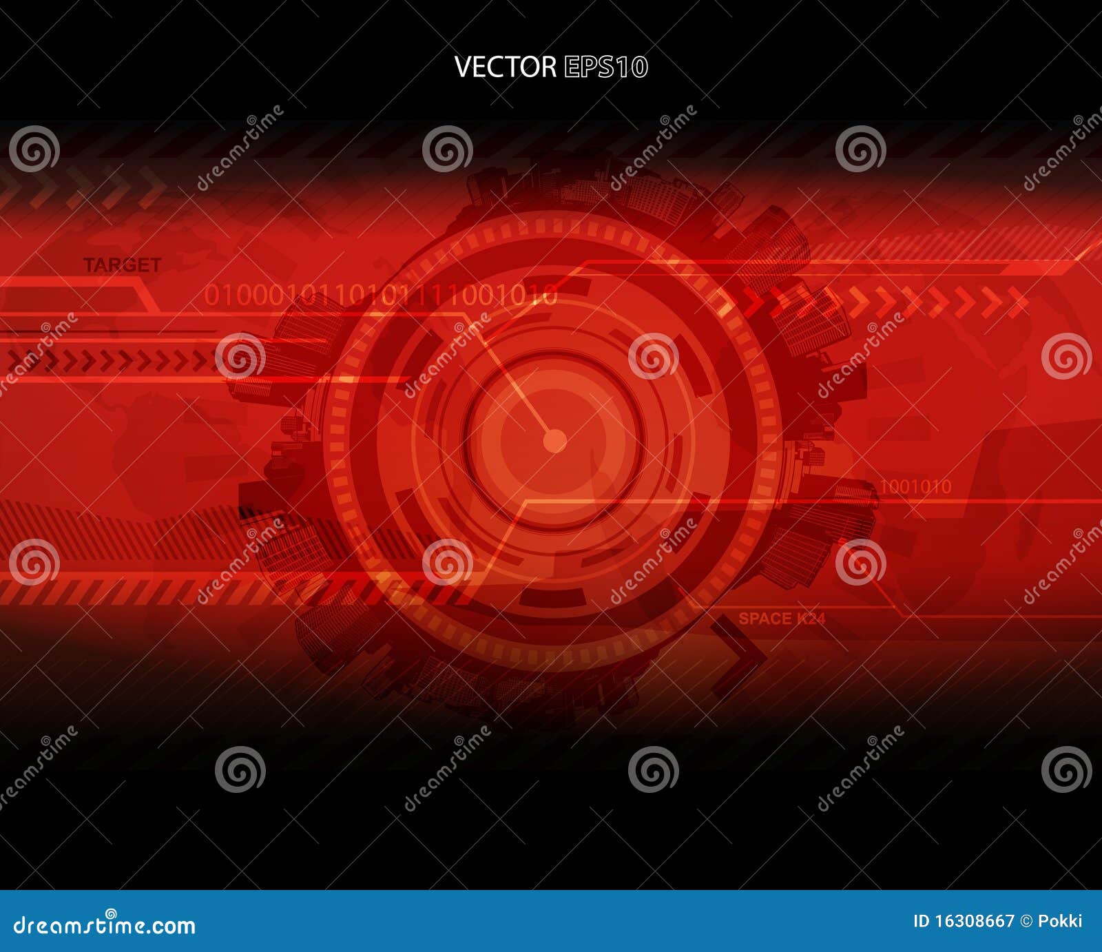 Abstract Red Technology Illustration. Stock Vector - Illustration of ...