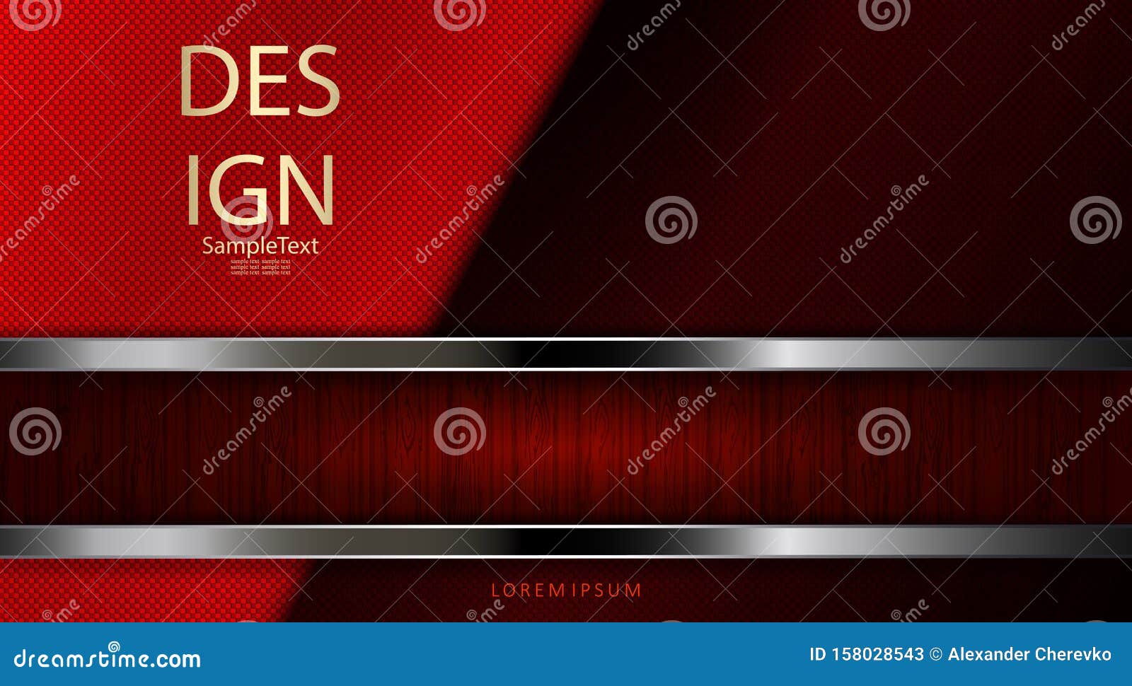 Abstract Red Texture Design with Frame and Metallic Shiny Edging Stock ...