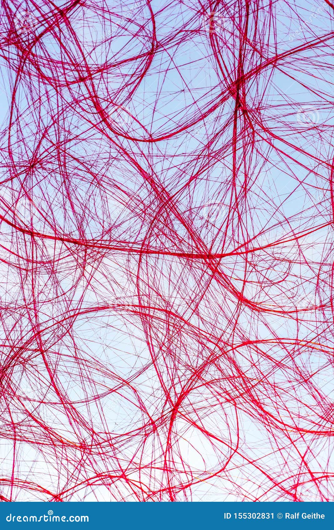 Abstract Background with Red Threads on Blue Background Stock Image ...