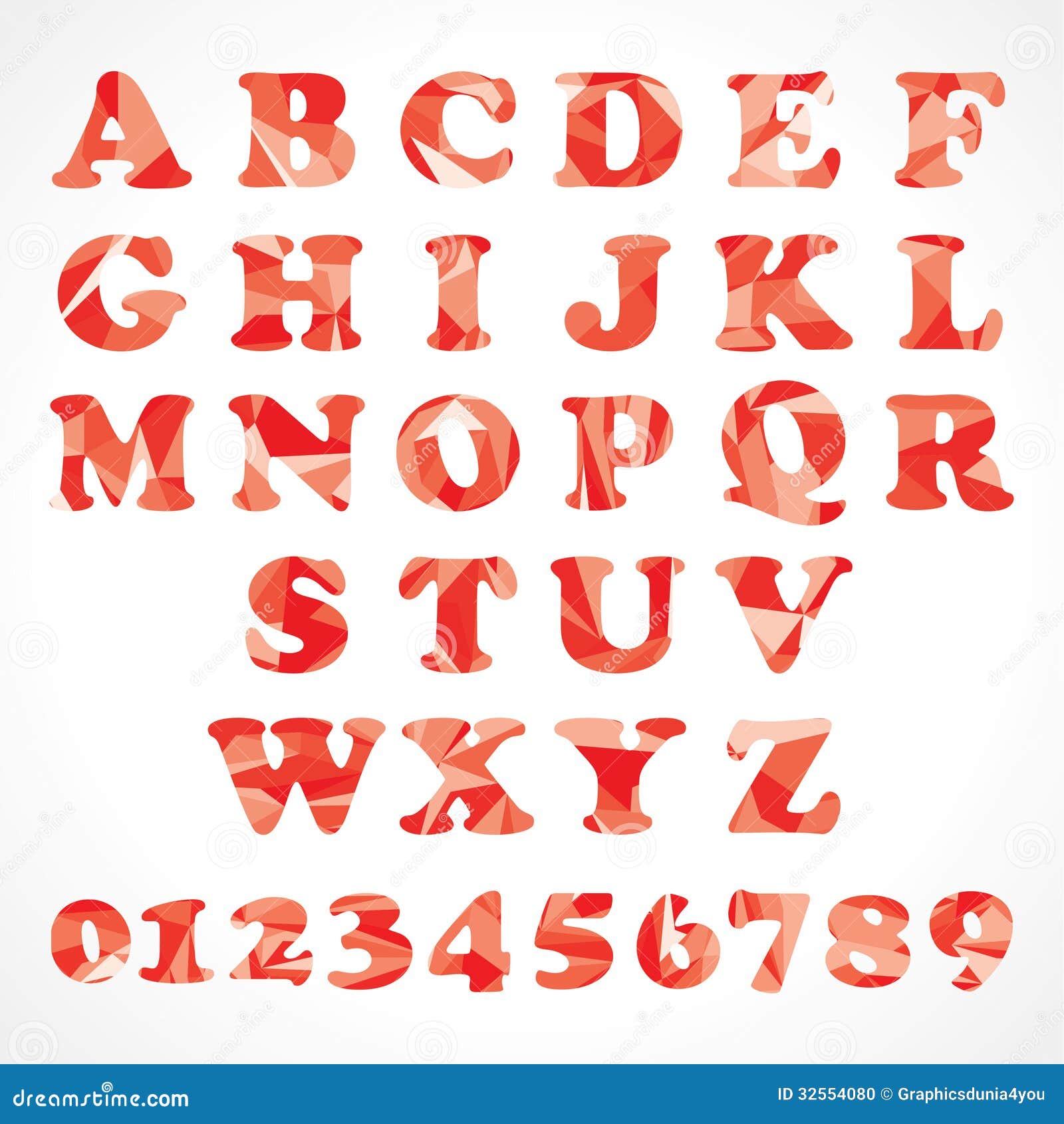 Abstract Red Triangle Alphabets Stock Vector - Illustration of ...
