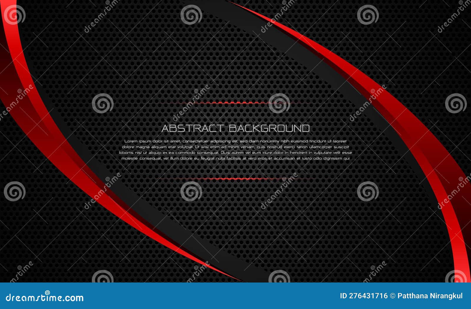 Abstract Red Triangle Metallic Curve on Grey Circle Mesh Pattern Design ...