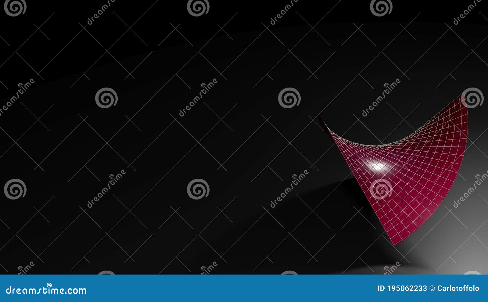 Abstract Red Twisted Grid Surface Over a Black Glossy Plane - 3D ...