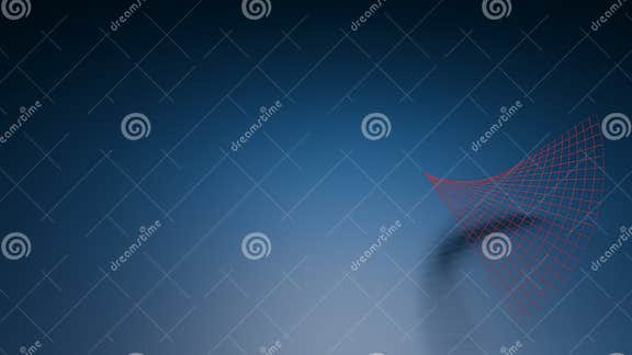 Abstract Red Twisted Grid Surface Over a Blue Glossy Plane - 3D ...