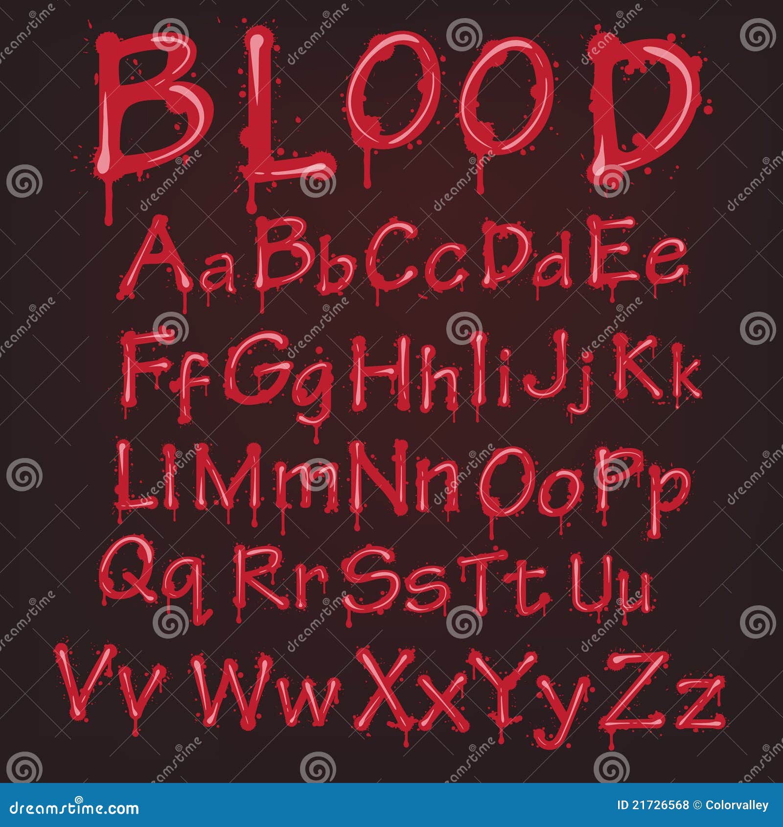 Abstract Red Vector Blood Alphabet. Stock Vector - Illustration of ...