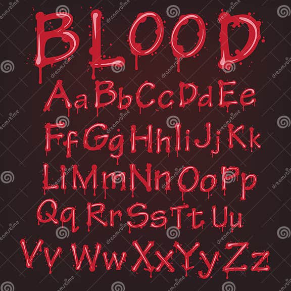 Abstract Red Vector Blood Alphabet. Stock Vector - Illustration of ...