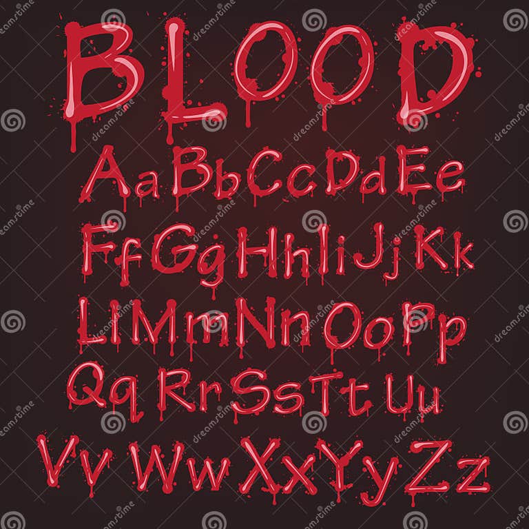 Abstract Red Vector Blood Alphabet. Stock Vector - Illustration of ...
