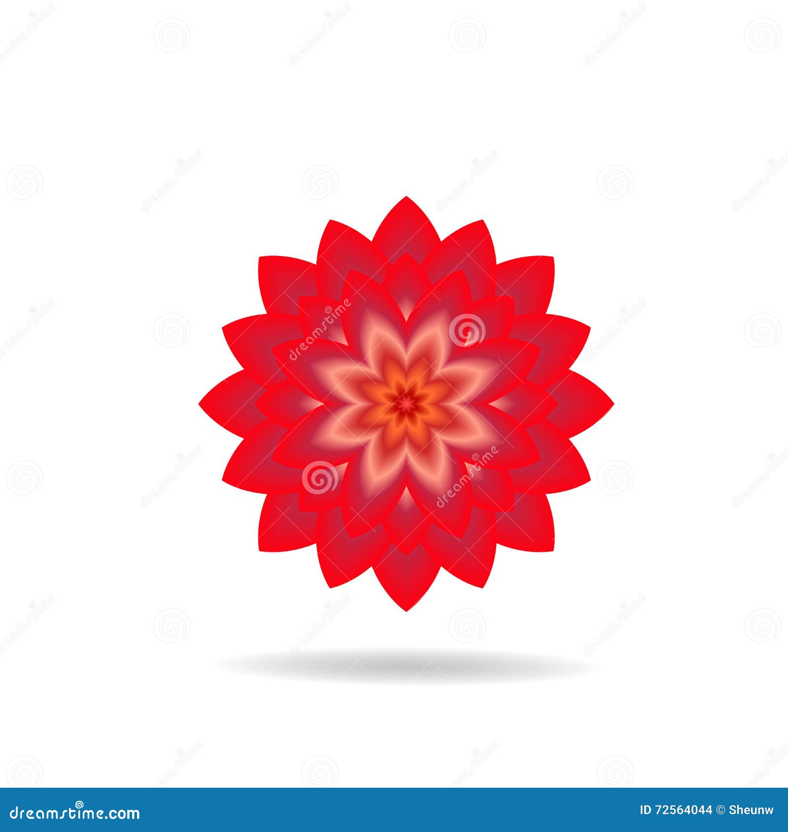 Abstract Red Vector Flower. Stock Vector - Illustration of decorative ...