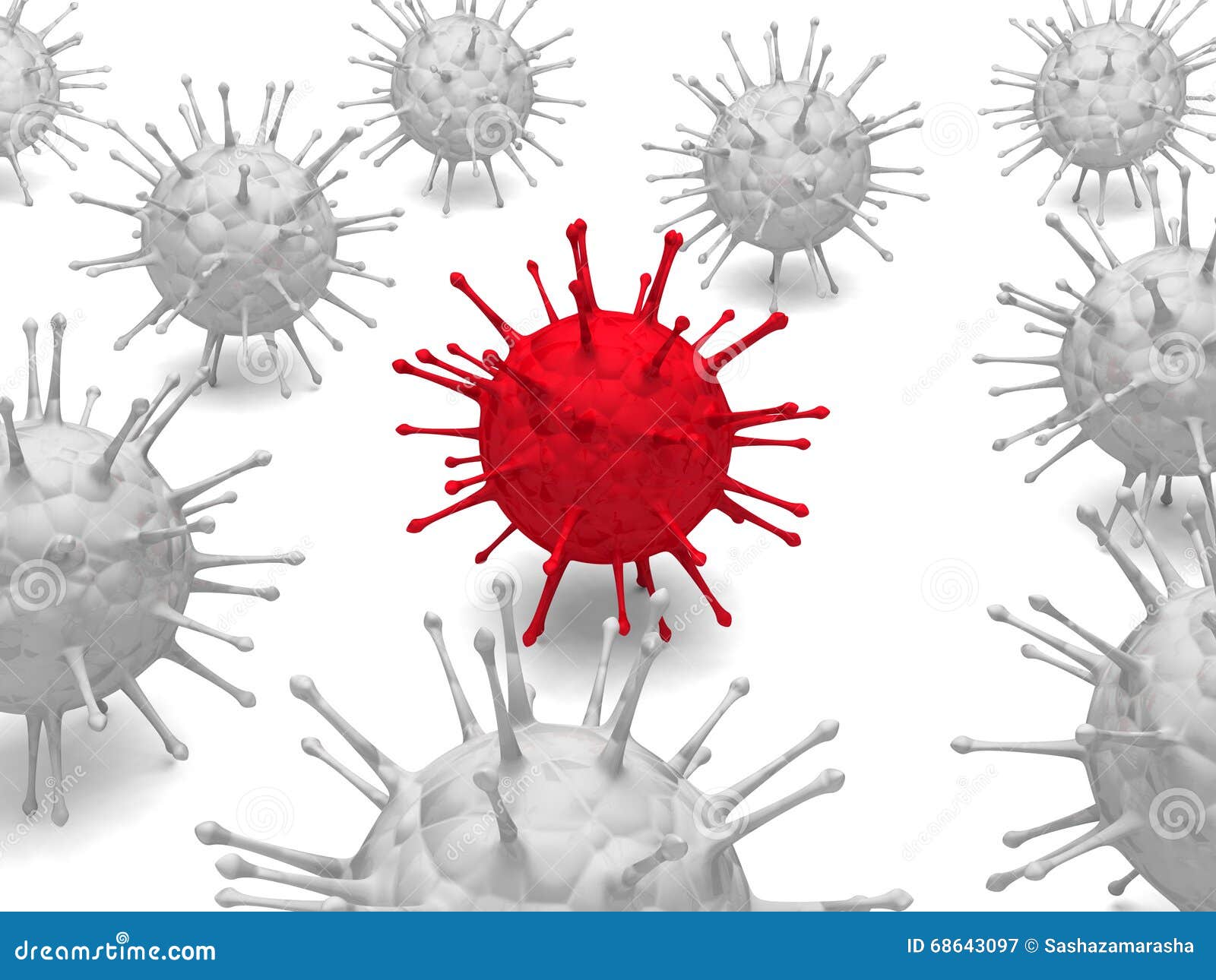 Abstract Red Virus Cell White Background Stock Illustrations – 525 ...