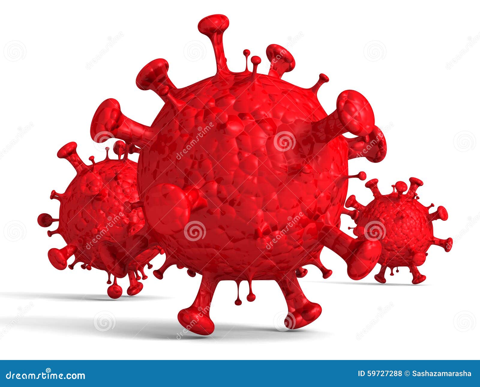Abstract Red Virus Cells on White Background Stock Illustration ...