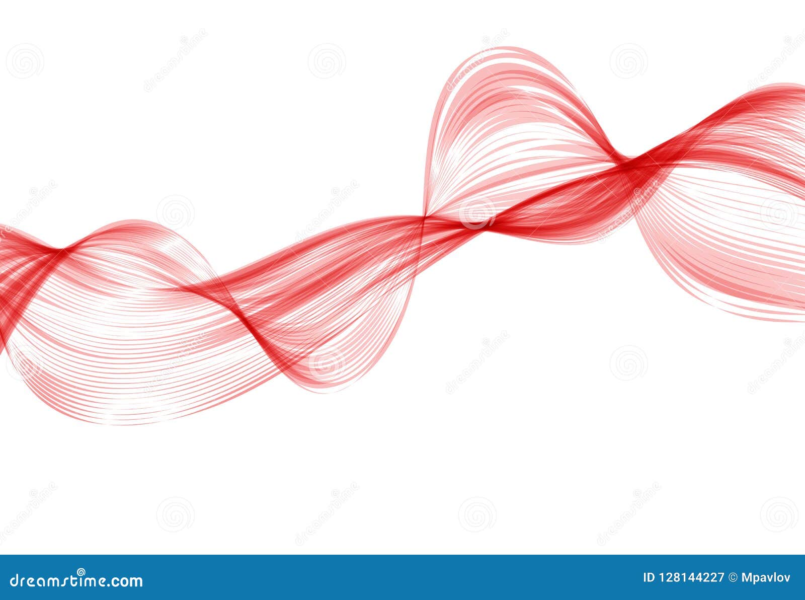 Abstract Red Wave Background. Set of Wavy Lines in the Horizontal Plane ...