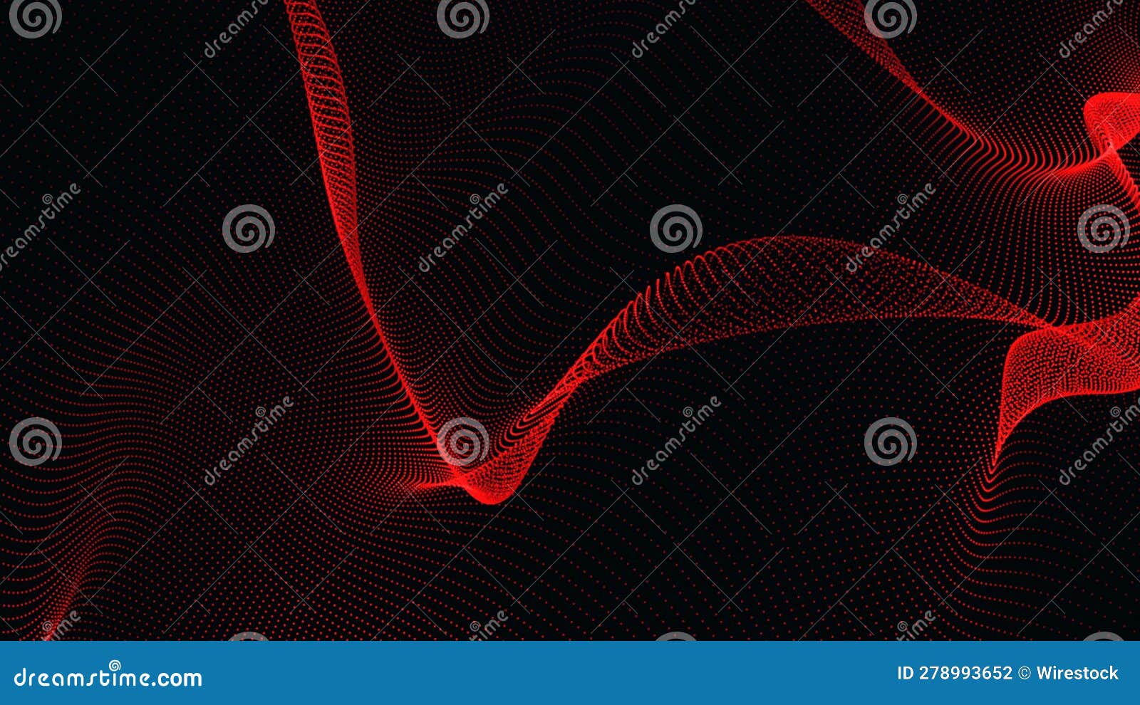 Abstract Red Wave Design, Isolated on a Black Background Stock ...