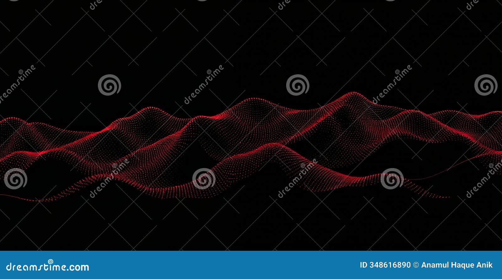 Abstract Red Wave Pattern on Black Background Stock Illustration ...