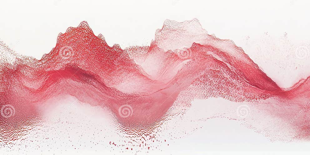 Abstract Red Waveform Art with Dynamic Flowing Lines and Textured ...