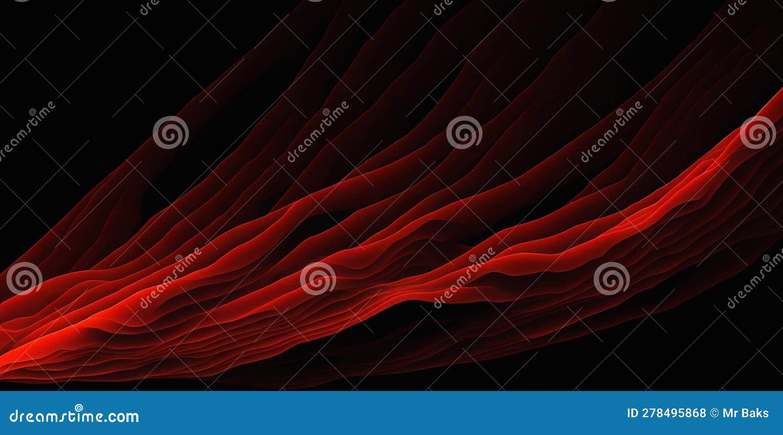Abstract Red Waves on a Black Background. Stock Illustration ...