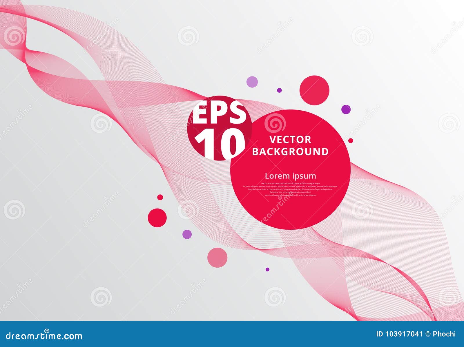 Abstract Red Wavy Lines with Circle Dots. Stock Vector - Illustration ...