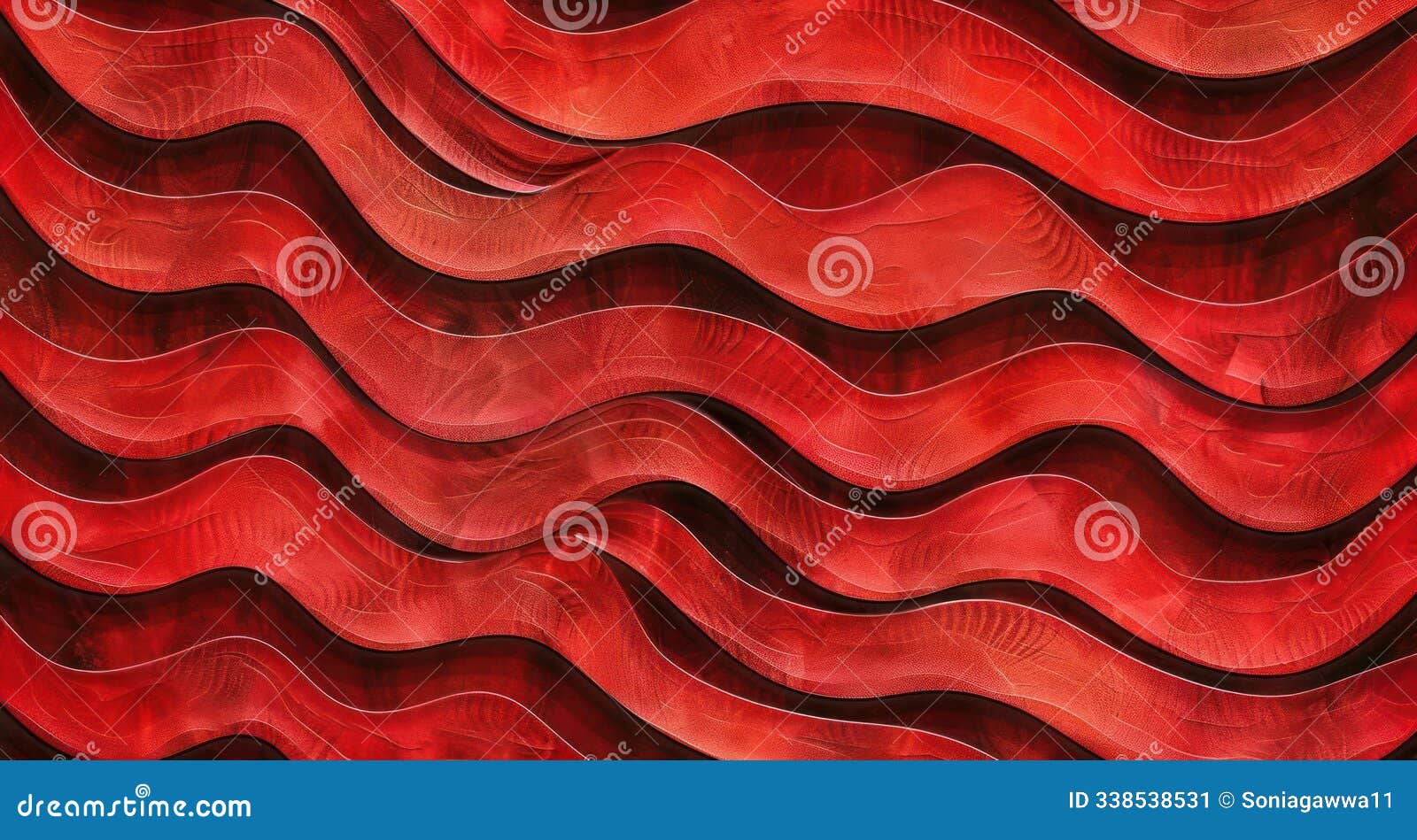 Abstract Red Wavy Pattern with a 3D Effect, Perfect for Backgrounds or ...
