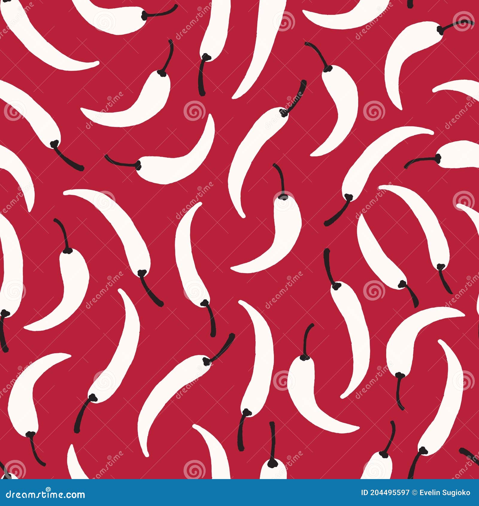Abstract Red and White Chilies Vector Illustration Pattern Stock Vector ...