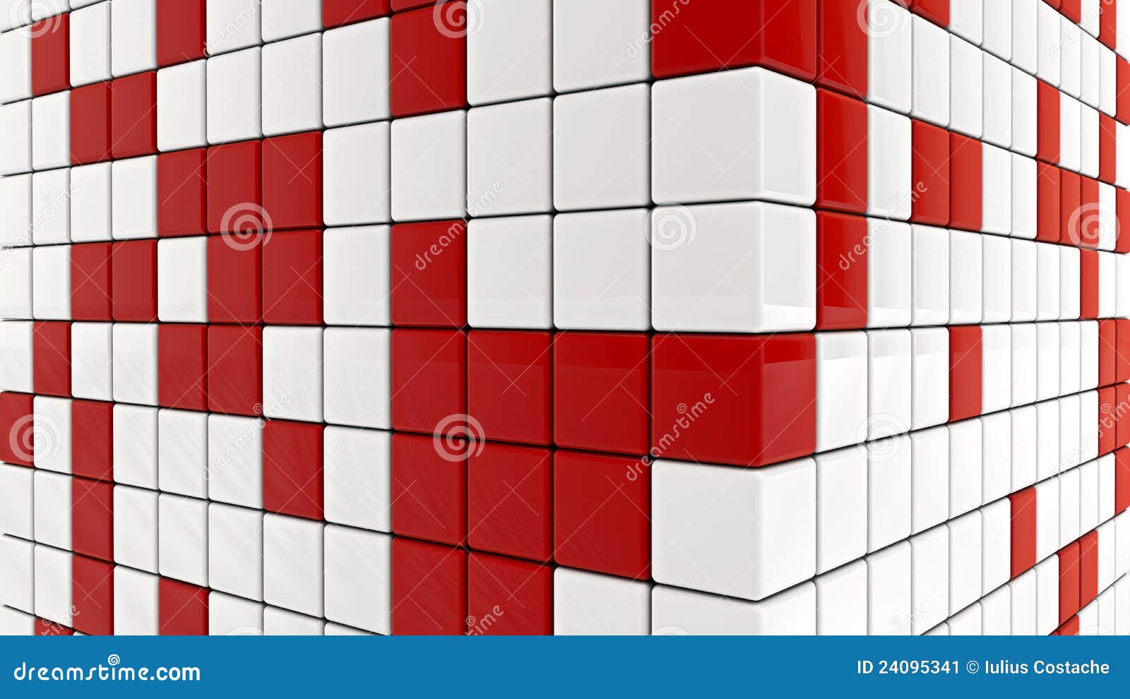 Abstract Red and White Cubes Stock Illustration - Illustration of tiles ...