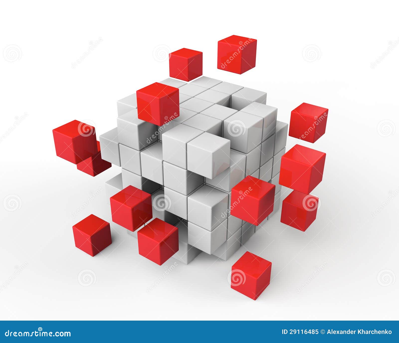 Abstract Red and White Cubes Stock Illustration - Illustration of ...